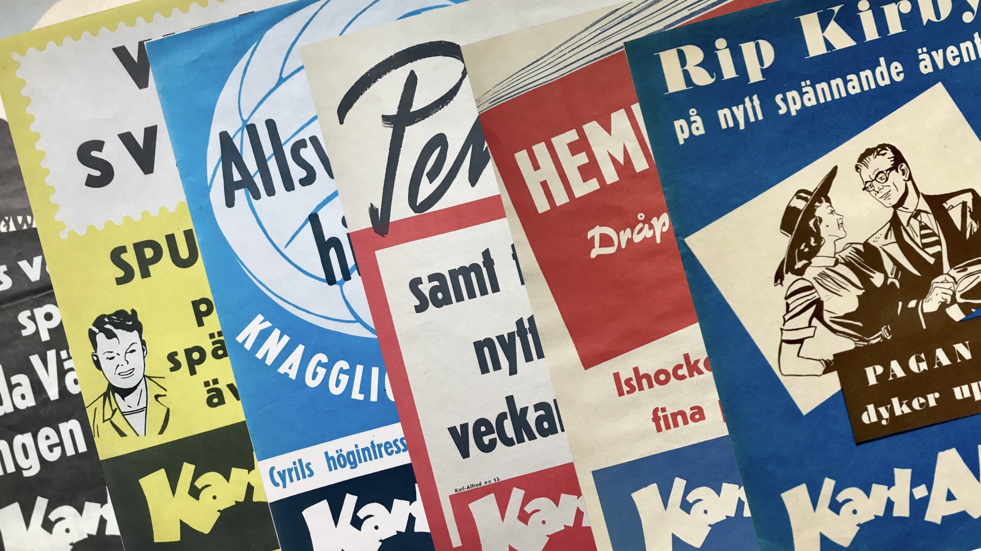 Löpsedlar med Karl-Alfred - Rogers Seriemagasin